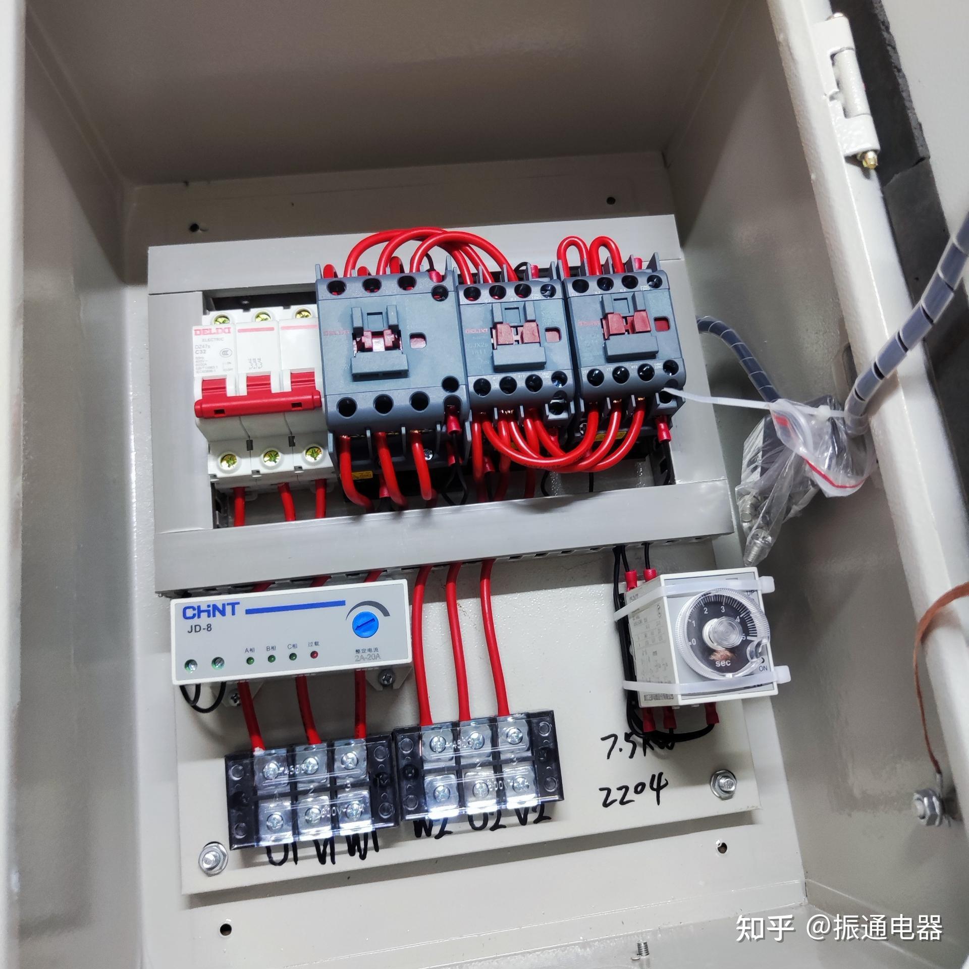 22KW三相电星三角降压启动用多大的接触器,启动箱大概价格多少钱，电机六根线怎么接线 - 知乎