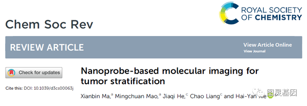 Che Soc Rev |北京大学应用纳米探针分子成像于肿瘤患者分层 - 知乎