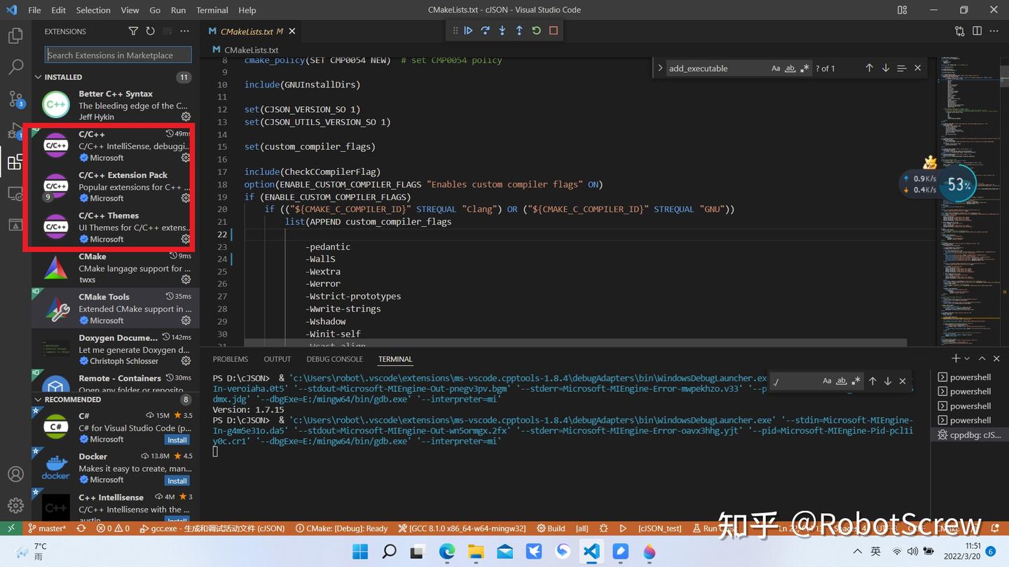 windows下使用vscode运行cjson - 知乎