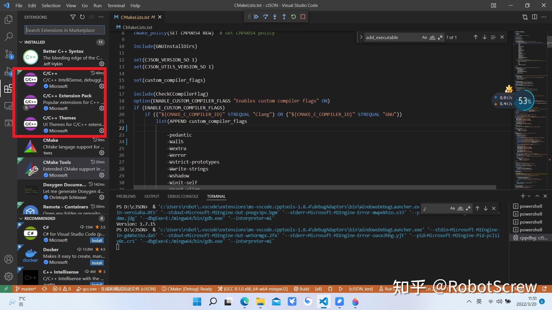 windows下使用vscode运行cjson - 知乎