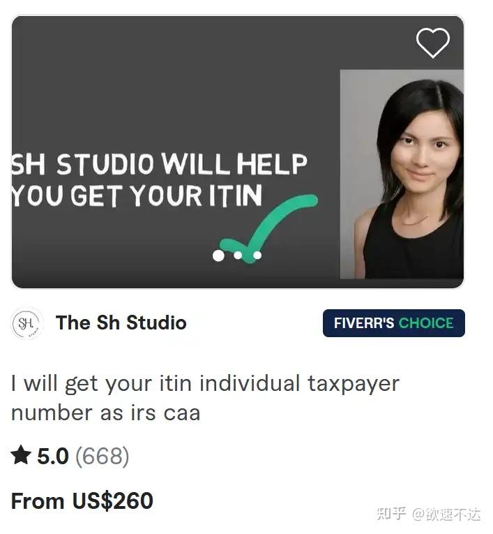 Fiverr上代申请Itin的优质商家比较 - 知乎