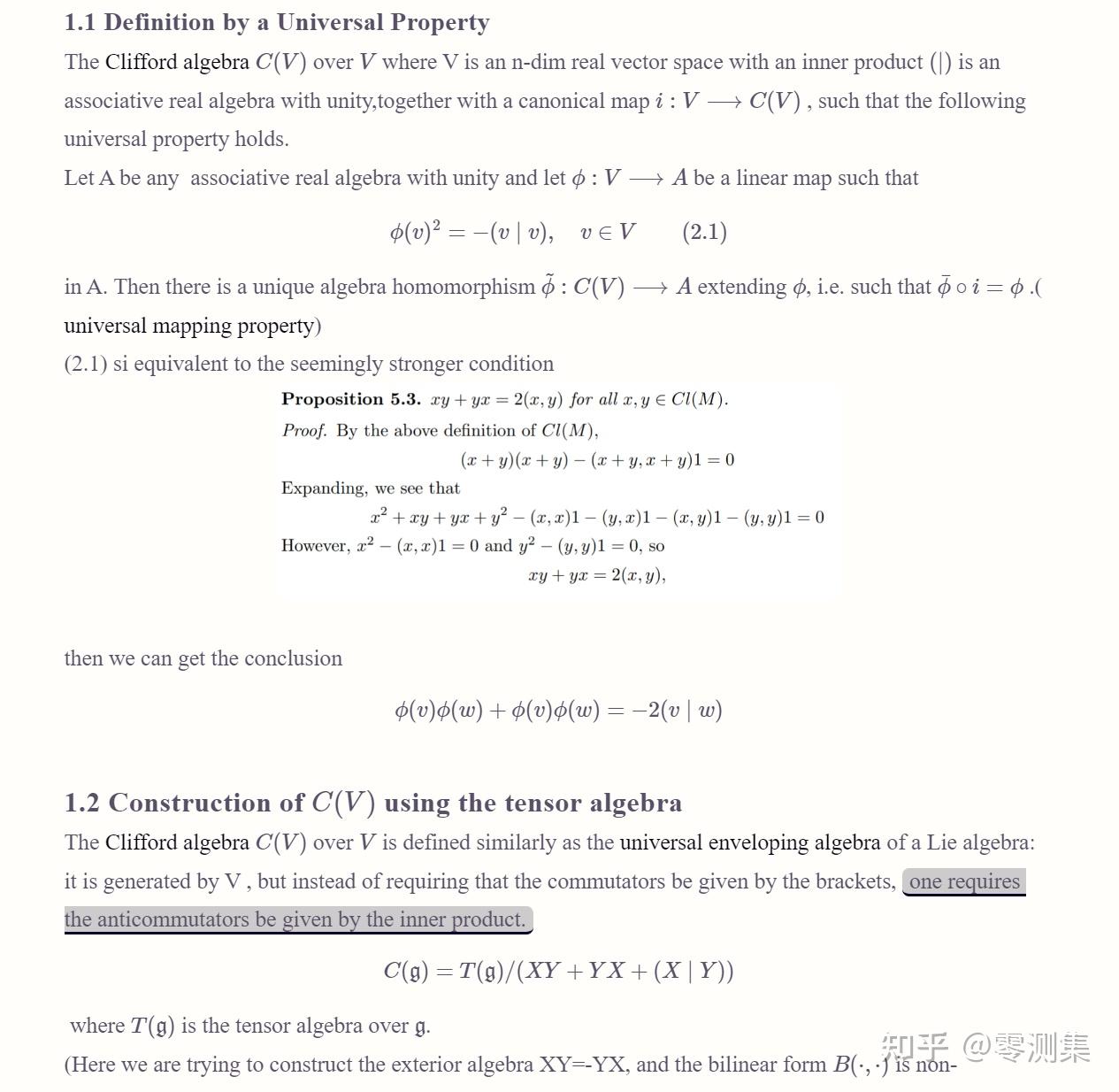 笔记：Clifford algebra and spinor （一） - 知乎