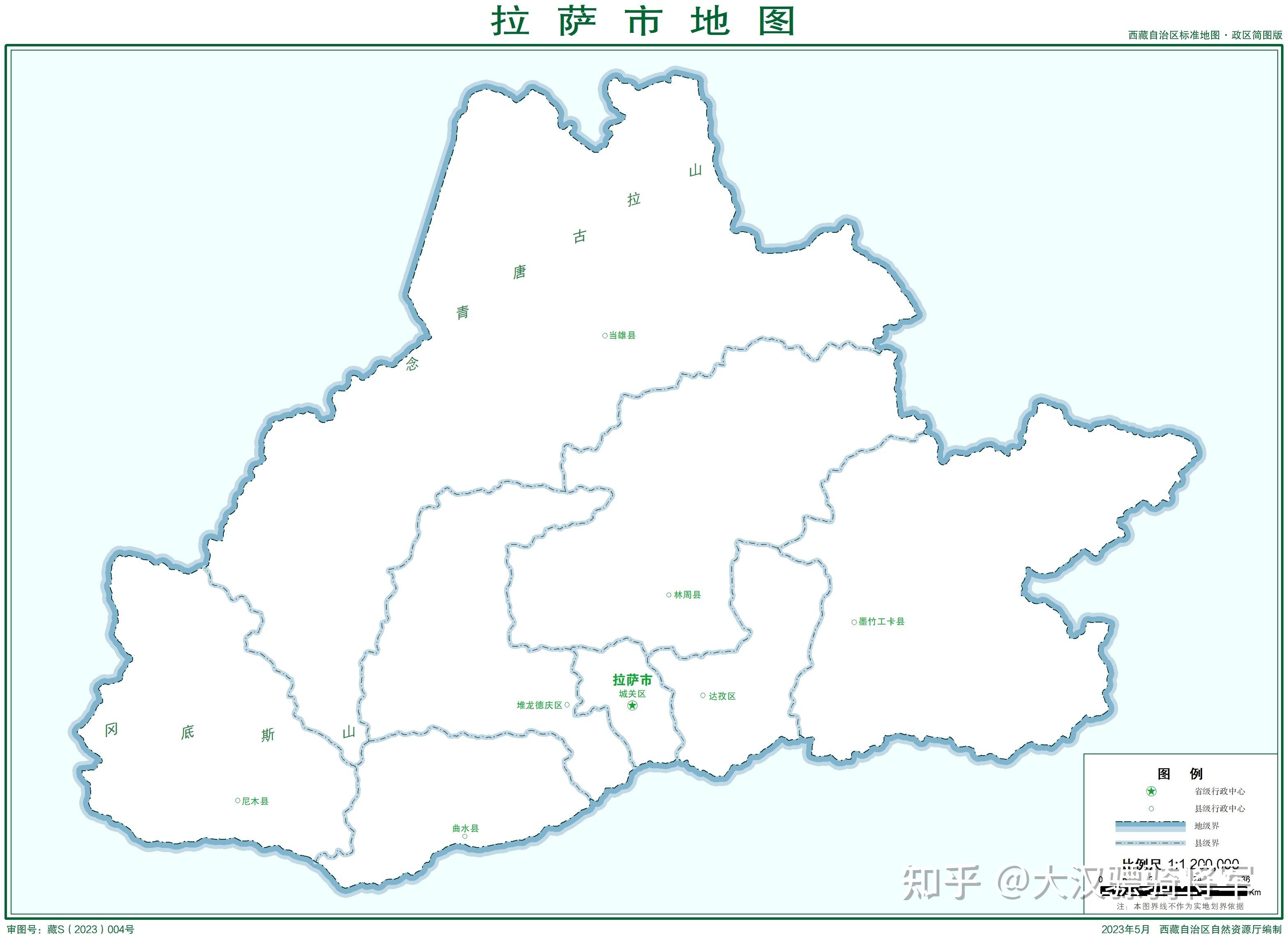 图文解读西藏2023年行政区划（6地级市1地区高清地图） - 知乎