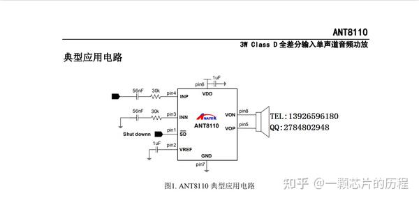 ANT8110功率3W-ClassD全差分输入单声道音频功放 - 知乎