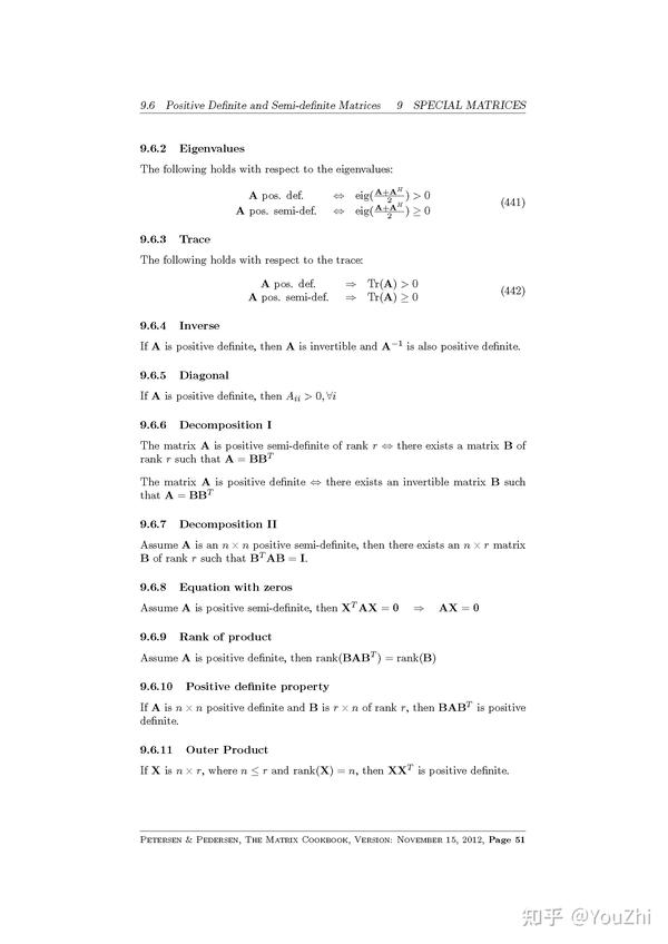 矩阵微积分公式查表(The Matrix Cookbook) - 知乎