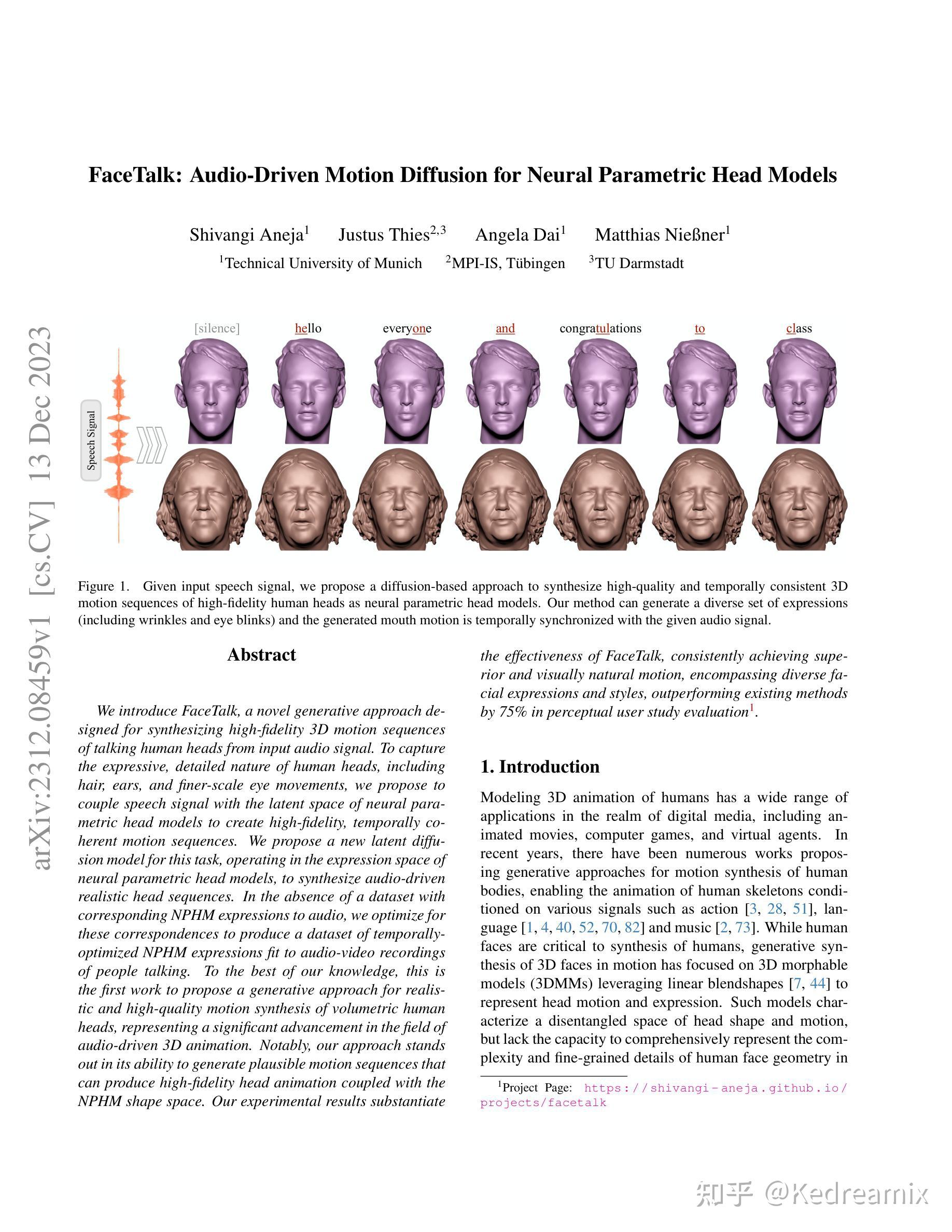 Talking Head Generation论文速递 2024-01-24 更新 - 知乎