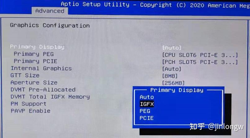BIOS设置_显示输出Auto、IGFX、PEG、PCI - 知乎