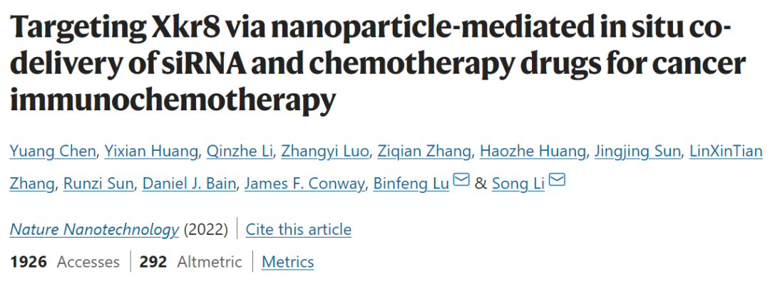 Nat Nanotech | 携带siRNA的纳米颗粒结合化疗可缩小肿瘤 - 知乎