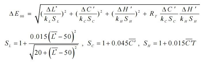 CIE DE 2000色差公式ΔE00 的计算方法和应用 - 知乎