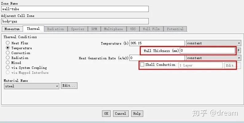 fluent中的wall thickness和shell conduction - 知乎