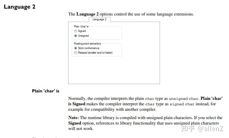 未修饰的 'char' 基本类型的 unsigned 声明选择 - 知乎