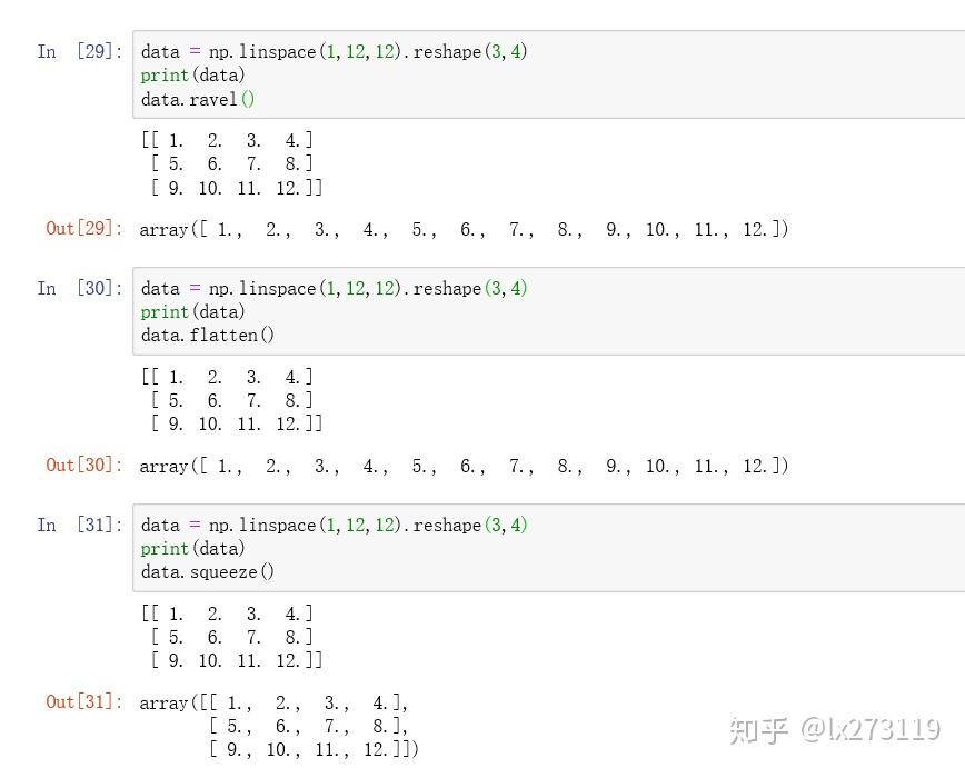 python .ravel() .flatten().squeeze() - 知乎