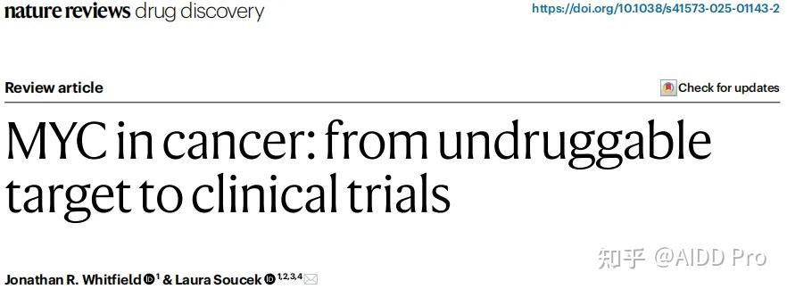 Nature reviews | MYC 在癌症中的作用：从难以药物靶向的目标到临床试验 - 知乎