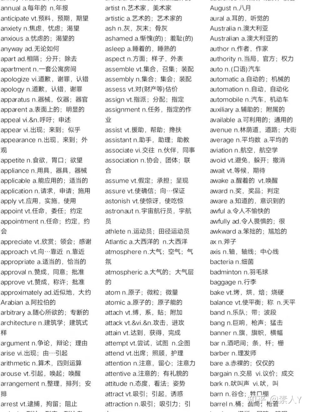 最新四级CET4单词排列顺序 - 知乎