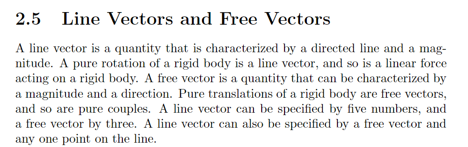 line vectors和free vectors（刚体动力学） - 知乎