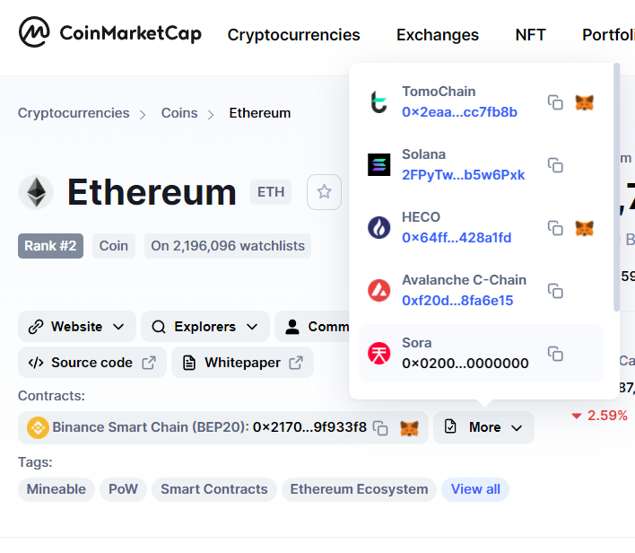如何查找不同链上的ETH的合约地址（不止ETH） - 知乎