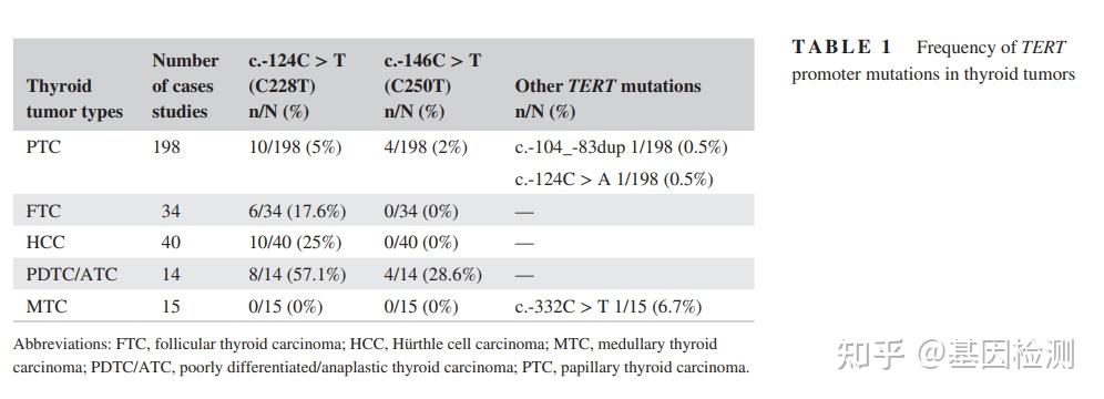 甲状腺癌中TERT启动子突变谱及其激活机制 - 知乎