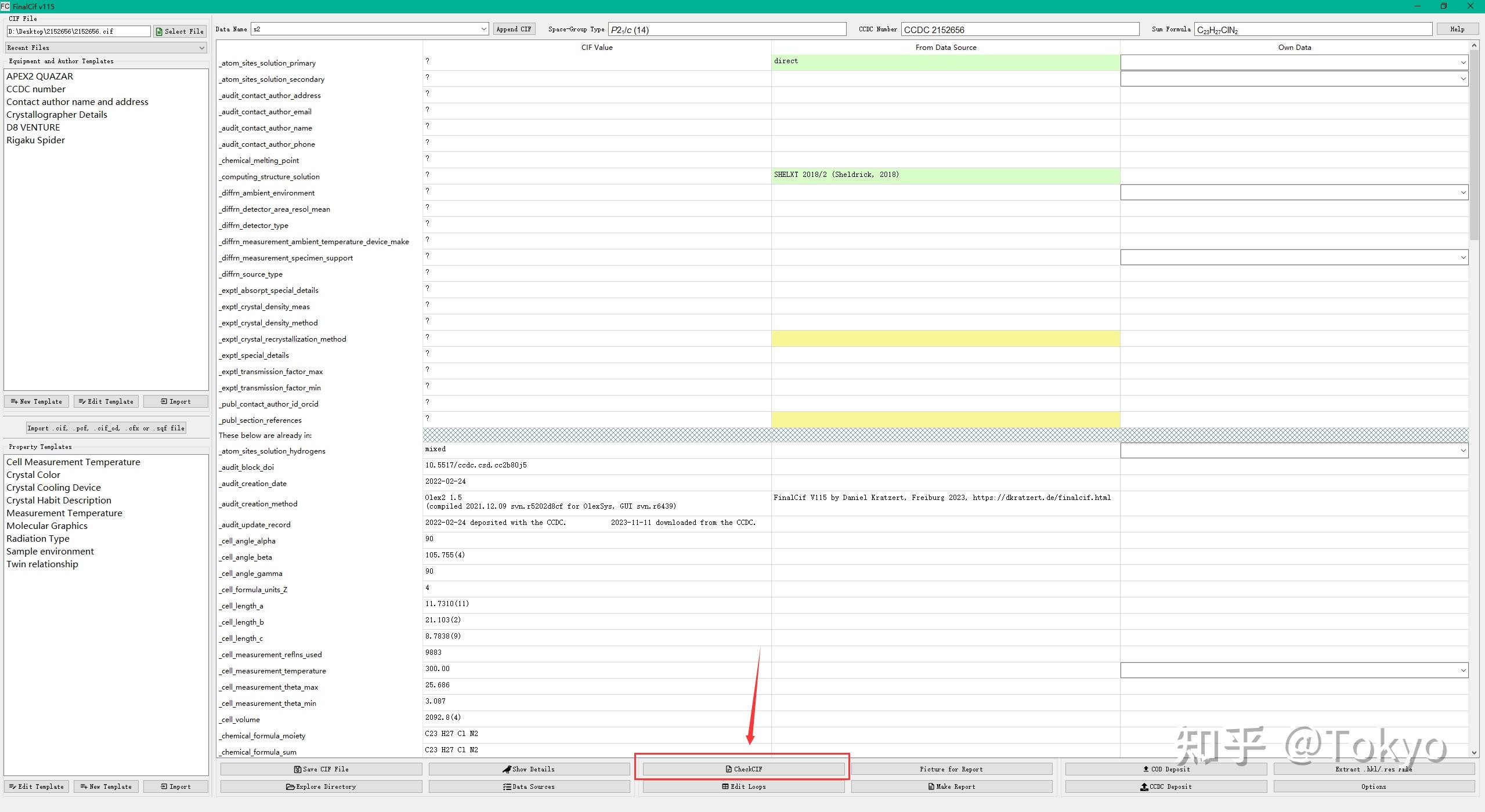 晶体数据CIF验证报告 - 知乎