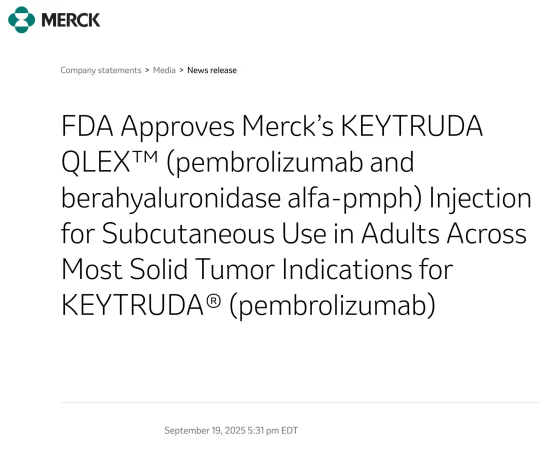 重磅！默沙东皮下注射Keytruda获FDA批准 - 知乎