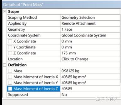 【静力分析】Ansys WorkBench 使用Point Mass质心等效转矩 - 知乎