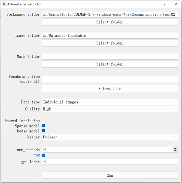 Colmap运行个人数据集进行稀疏重建以及稠密重建 - 知乎