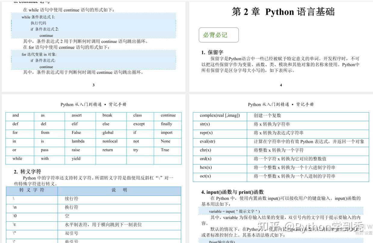 阿里大神把Python入门知识点整理成手册了，高清PDF开放下载，自学转行，零基础首选！