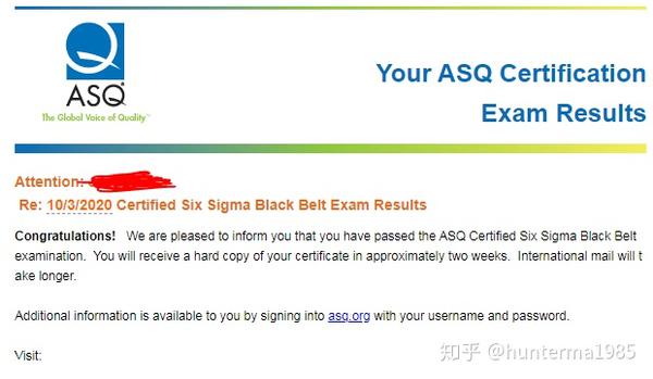 2020年10月美质协六西格玛黑带ASQ CSSBB考试经历…… - 知乎