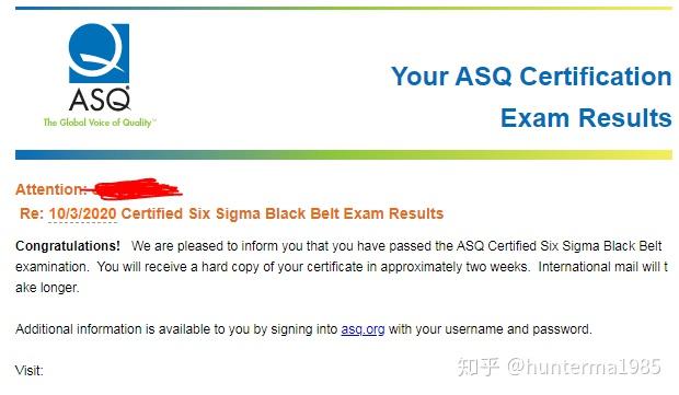 2020年10月美质协六西格玛黑带ASQ CSSBB考试经历…… - 知乎