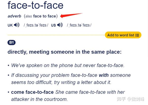 应该说face to face还是face-to-face？ - 知乎