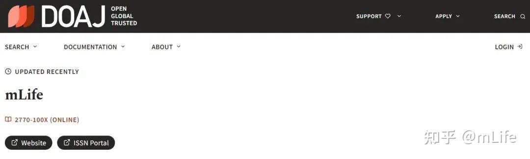 快讯 | mLife被DOAJ数据库收录！ - 知乎