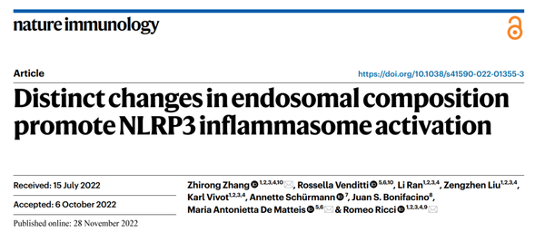 Nat Immunol︱张志荣等人揭秘先天免疫激活新机制：NLRP3炎症小体感应内吞体应激下其组分的改变 - 知乎