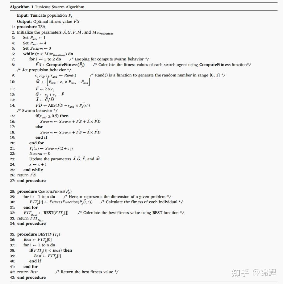 Tunicate Swarm Algorithm囊状群算法（TSA） - 知乎
