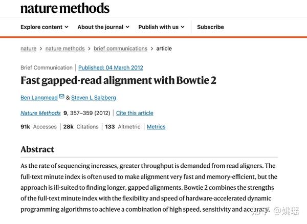 bowtie2，这是一种快速且节约内存的比对工具 - 知乎