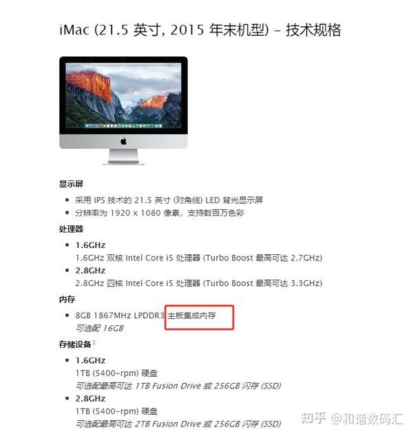 IMAC 2015款21.5寸 2K和4K屏 集成运行内存8G可以升级16G 硬盘升级2T - 知乎