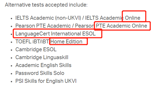 【汇总】23fall英国硕士申请接受哪些线上成绩？托福雅思家考、duolingo等成绩还接受吗？ - 知乎
