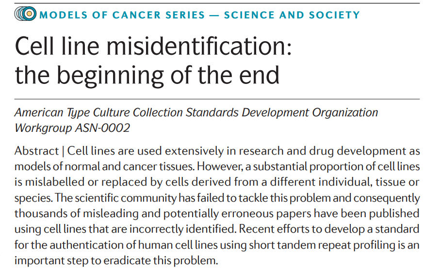 细胞株STR鉴定(Cell Line STR Authentication) FAQs (2) - 知乎