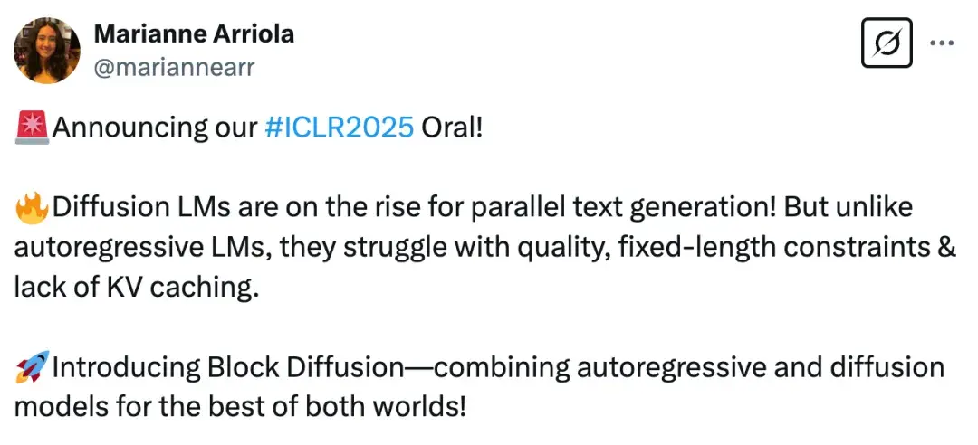 逐字生成非最优？试试逐「块」生成！Block Diffusion打通了自回归与扩散 - 知乎