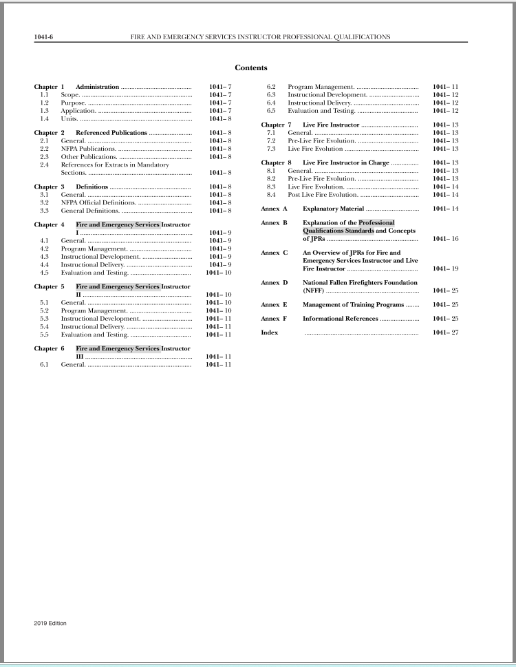 NFPA (Fire) 1041-2019【PDF原文+中文人工翻译】消防和应急服务教官专业资格标准 - 知乎