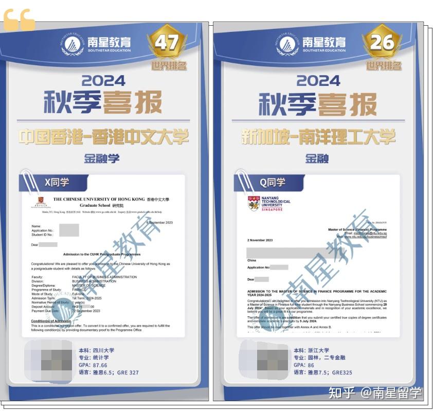 南星捷报 | 来自香港大学商学院首波2024Fall offer雨！ - 知乎