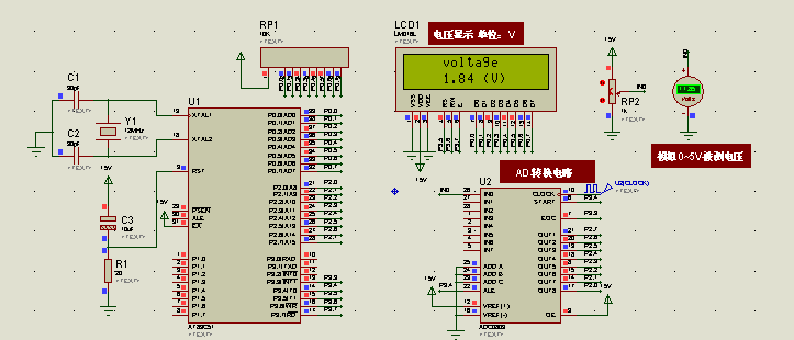 单片机+ADC0809构建的数字电压表，原理图、Proteus仿真、C源码等 - 知乎