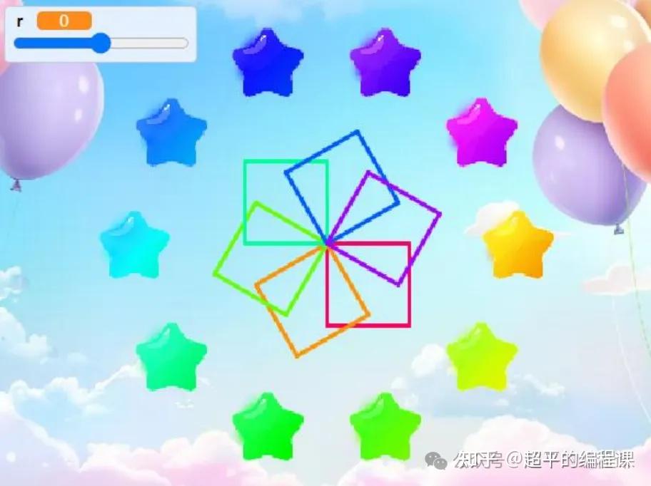 旋转的图形-第16届蓝桥第1次STEMA测评Scratch真题第5题 - 知乎