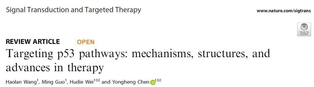 STTT 综述︱中南大学湘雅医院陈永恒/危蝴蝶团队评述抑癌基因TP53的新进展 - 知乎