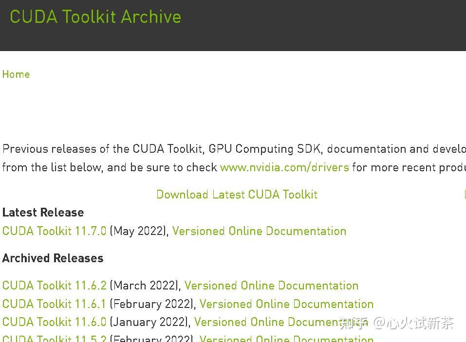 各版本CUDA toolkit和cuDNN官方下载地址-无需登录 - 知乎