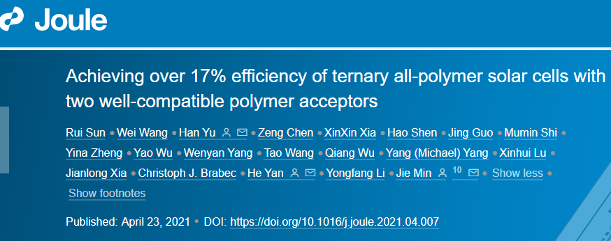 Joule：有机光伏二连发，新型受体材料！ - 知乎
