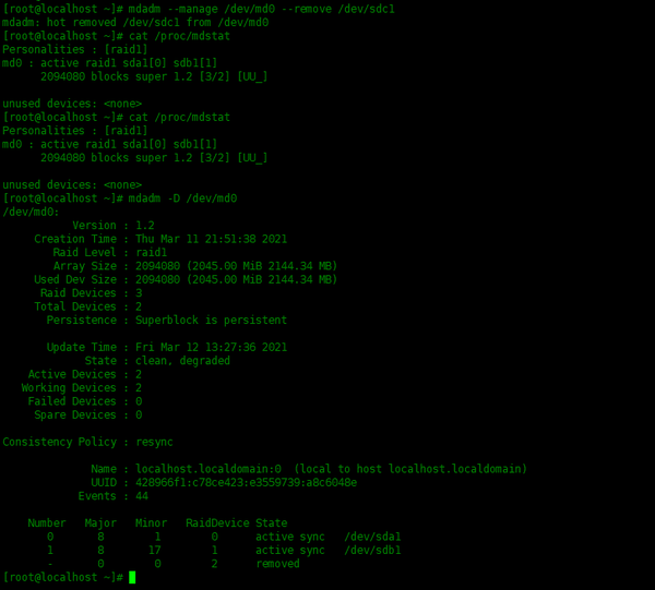 CentOS8中配置RAID磁盘阵列 - 知乎