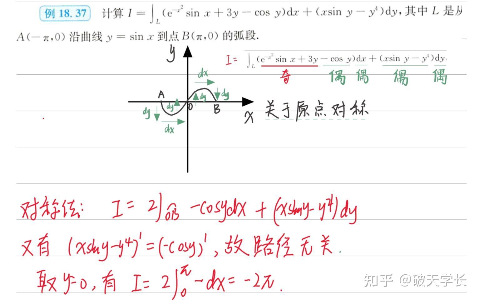 第二型曲线曲面积分的通用极简解法之一——对称性 - 知乎