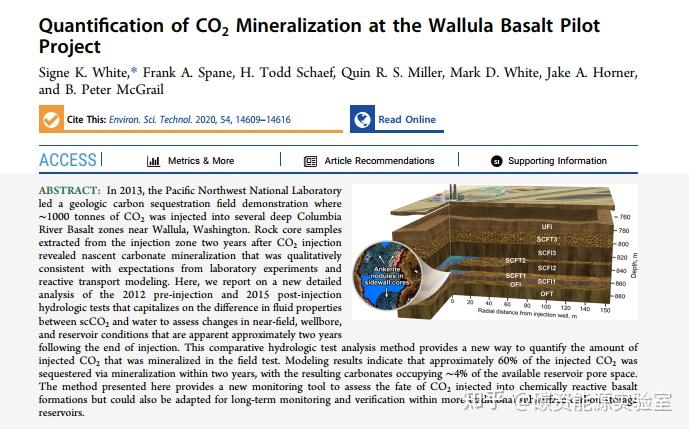【碳资能源技术实验室五十】Wallula玄武岩试点项目CO2矿化定量研究 - 知乎