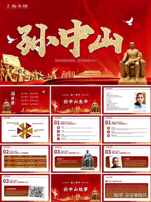 民族英雄孙中山历史人物介绍ppt模板 知乎