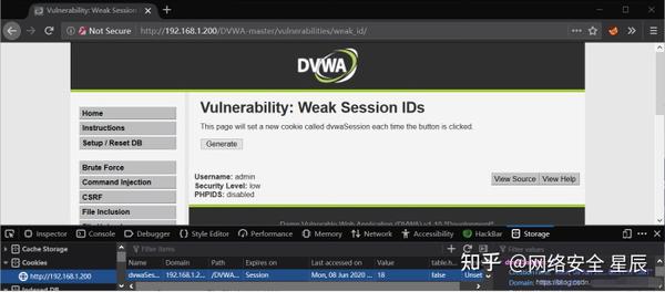 DVWA靶场-Weak Session IDs 脆弱的Session_dvwa集成平台之弱会话 - 知乎
