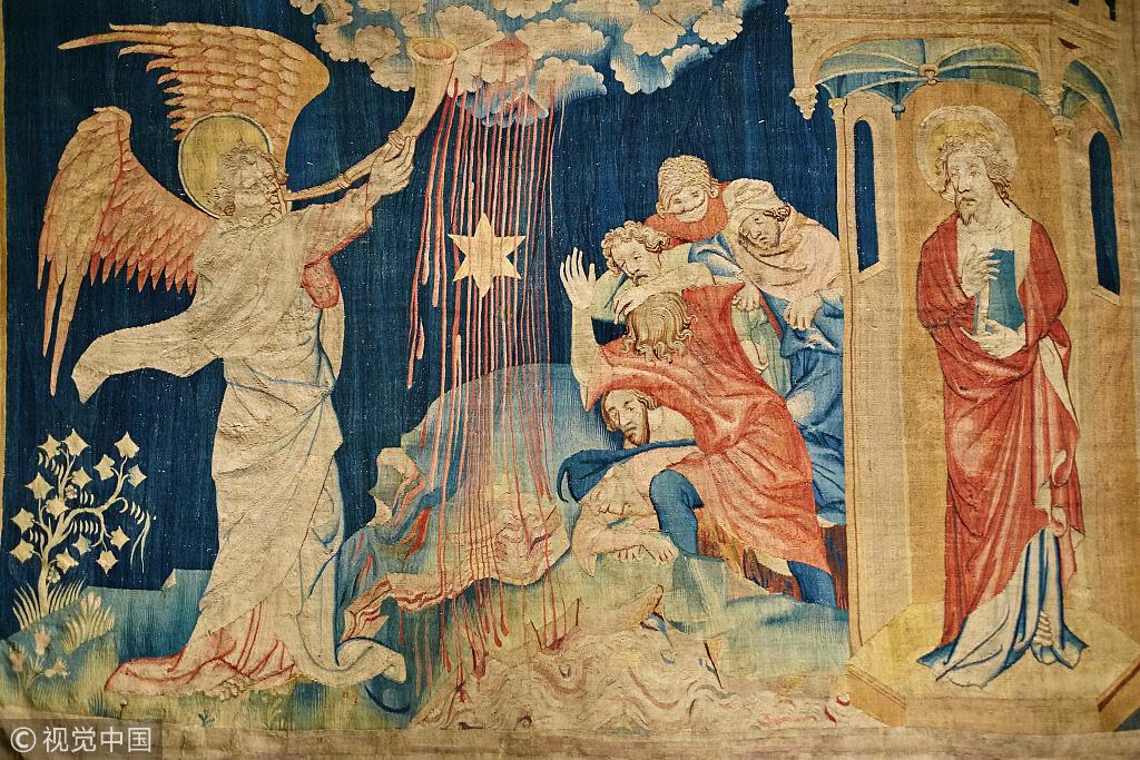 中世纪最壮观挂毯（法国昂热城堡珍藏）：圣经启示录2：死亡四骑士，七号吹响七灾（超清大图） - 知乎